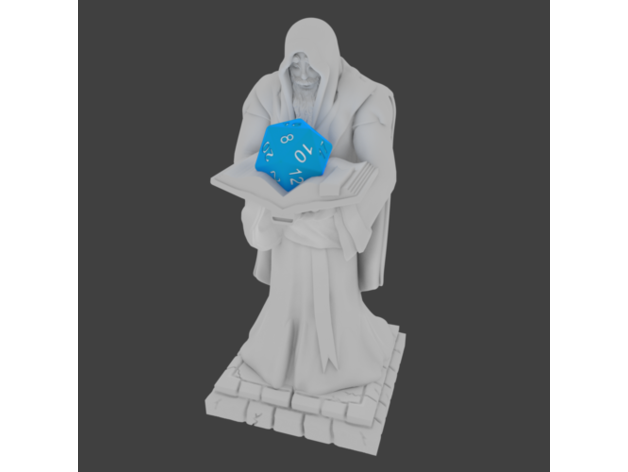 STL file Mage Statue D20 Holder・3D print design to download・Cults