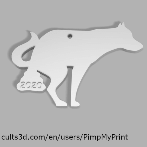 Download free STL file Pooping Dog 2020 Christmas Ornament • 3D printer ...