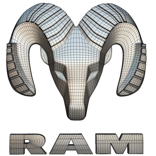 Download 3DS file ram logo • 3D print design ・ Cults