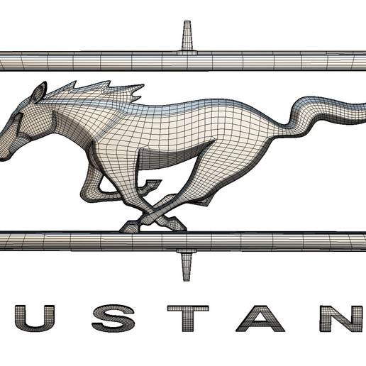 Download 3DS file ford mustang logo 3 • Template to 3D print ・ Cults