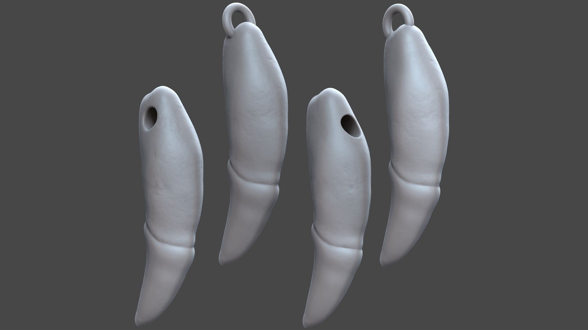 Free STL file Wolf fang pendant - 4 versions・Object to download and to ...