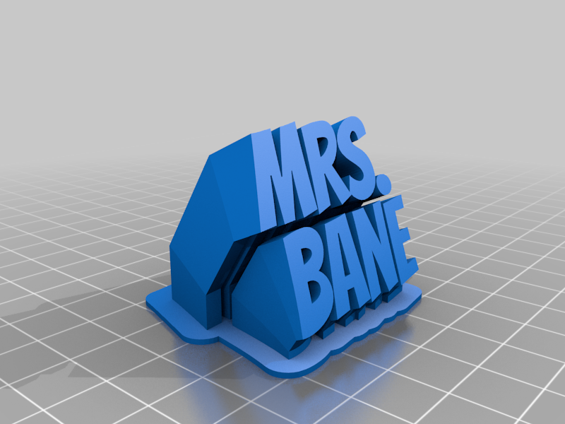 Free 3D file My CustomizeBaned Sweeping 2-line name plate (text)・3D ...