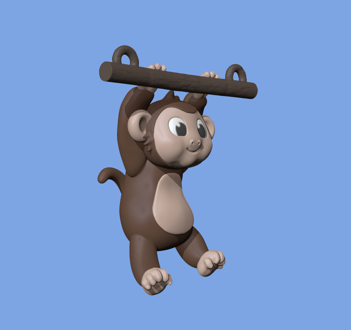 3D file Monkey Hanging Branch- Two pieces- Monkey and Branch・3D print ...