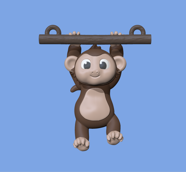 3D file Monkey Hanging Branch- Two pieces- Monkey and Branch・3D print ...
