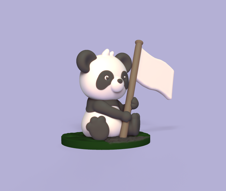 3D file Panda Flag・3D printable model to download・Cults