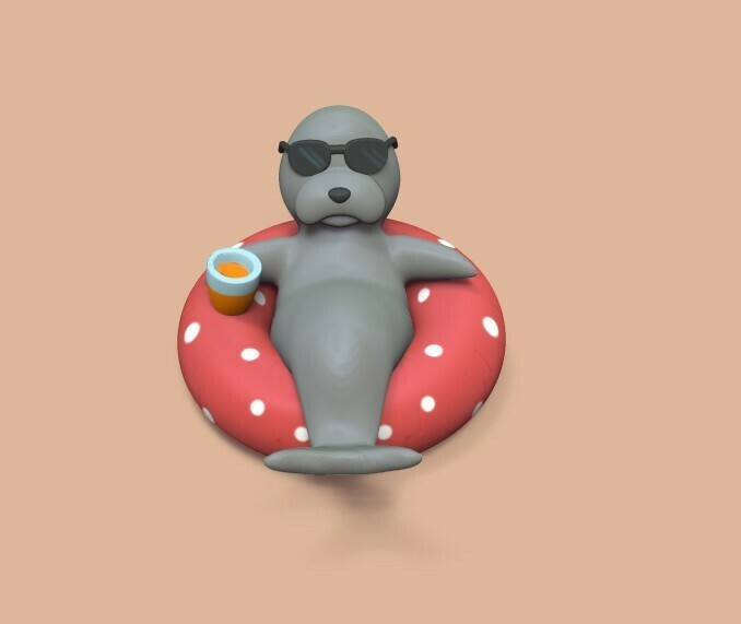 3D file Seal On Pool Float・Template to download and 3D print・Cults