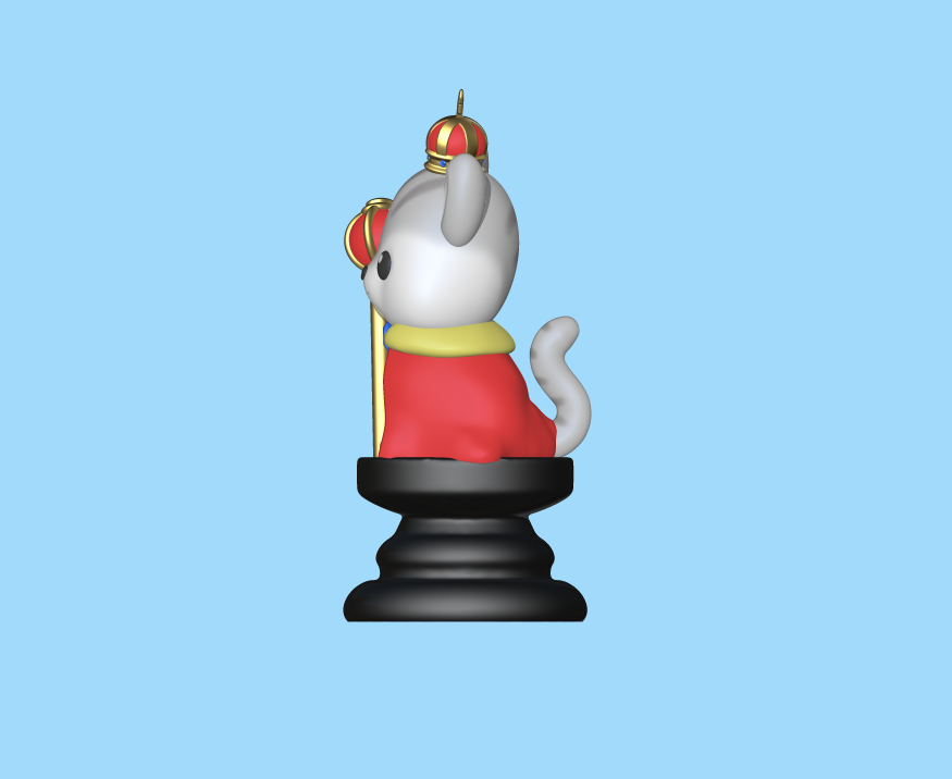 3D file Cat Chess Piece - King・3D printable model to download・Cults
