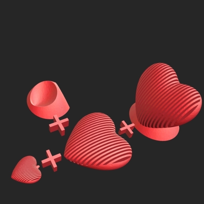Free STL file SECRET LOVE (HEART). HEART WITH STAND AND PENDANT. MALE ...