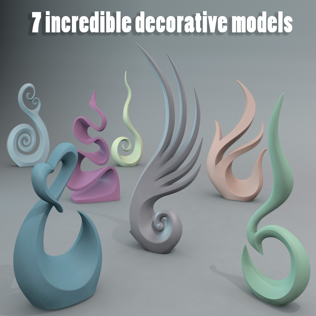 STL file Sculpture Decorative Bundle・3D printer model to download・Cults