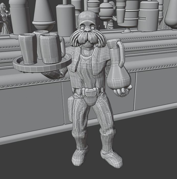 Free STL file Nimbanel Bartender; SWL Free Cantina Collab・3D print ...