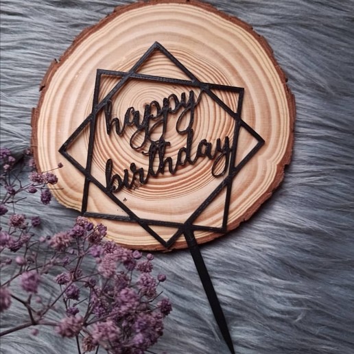 Download 3D printer designs happy birthday cake topper ・ Cults