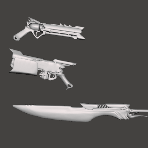 Download STL file Samira + Weapon League of Legends • 3D print model ...