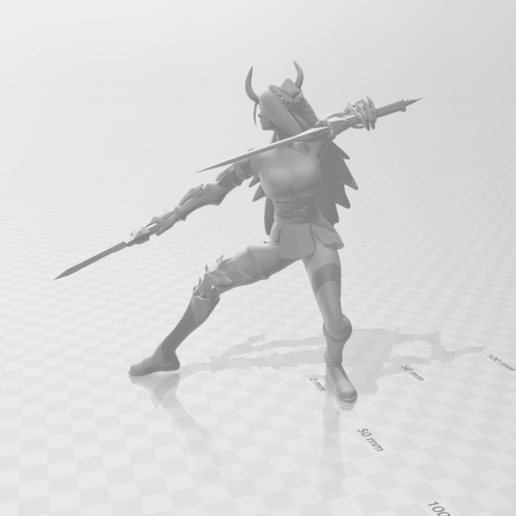 Download STL file Samira + Weapon League of Legends • 3D print model ...