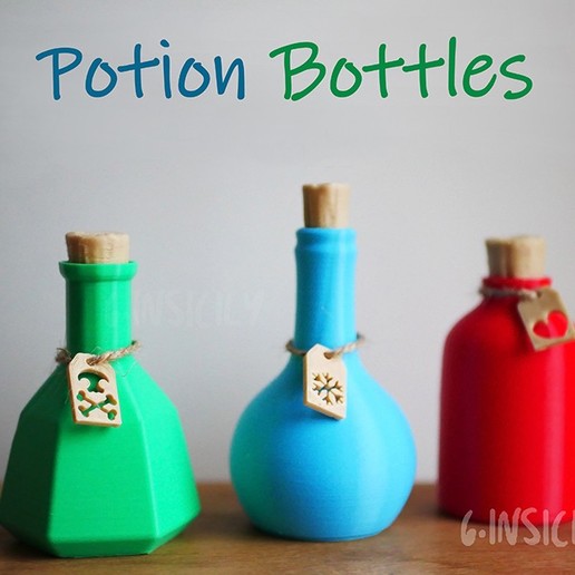 Download STL file Potion Bottles • 3D print template ・ Cults