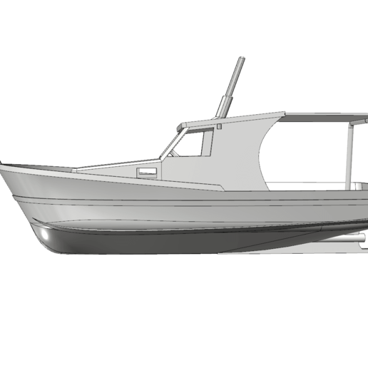 Download STL file boat italian cabinate fishing boat • 3D printing ...