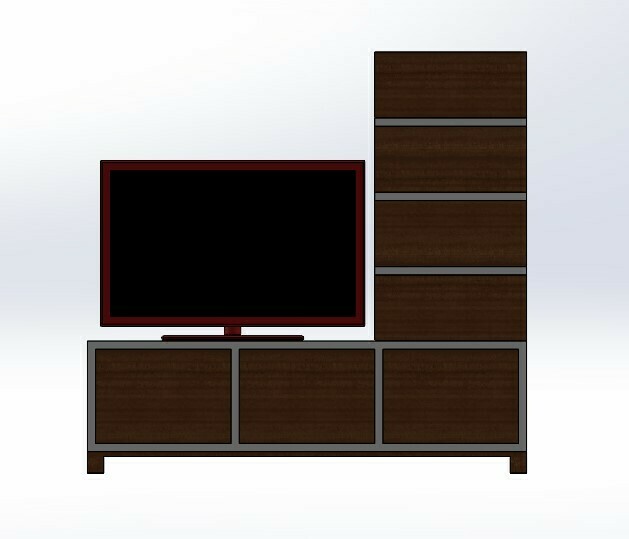 STL file 1.6 SCALE TV UNIT + 40'' TV (WITH FRAME9 FOR BARBIE HOUSE ...