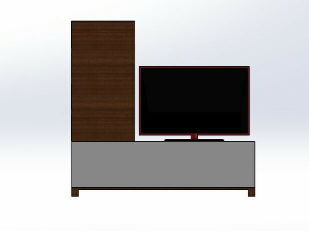 STL file 1.6 SCALE TV UNIT + 40'' TV (WITH FRAME9 FOR BARBIE HOUSE ...