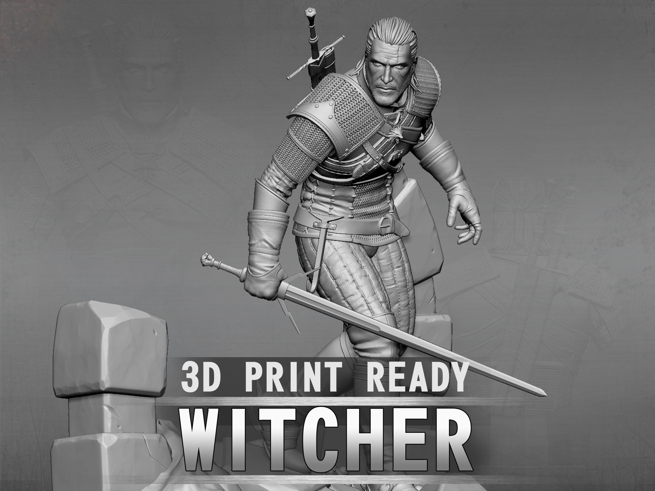 Download STL file Geralt Witcher 2 MODELS 1 PRICE • 3D print object ・ Cults