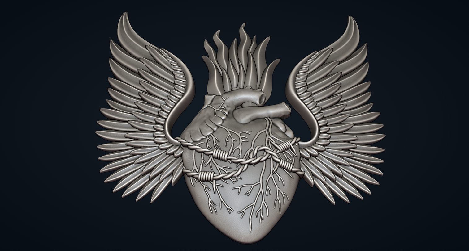 3D file Burning Heart - 3D STL File For CNC and 3D Printer・3D printing ...