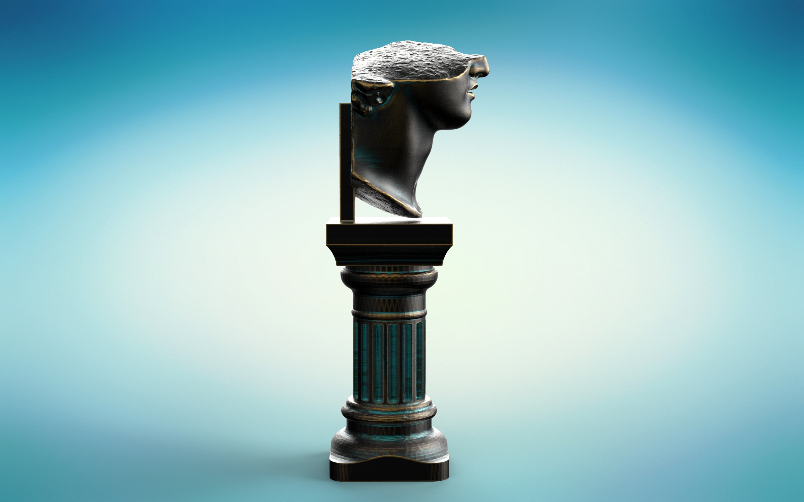 Descargar archivo 3D gratis Cabeza colosal fragmentada de un joven ...