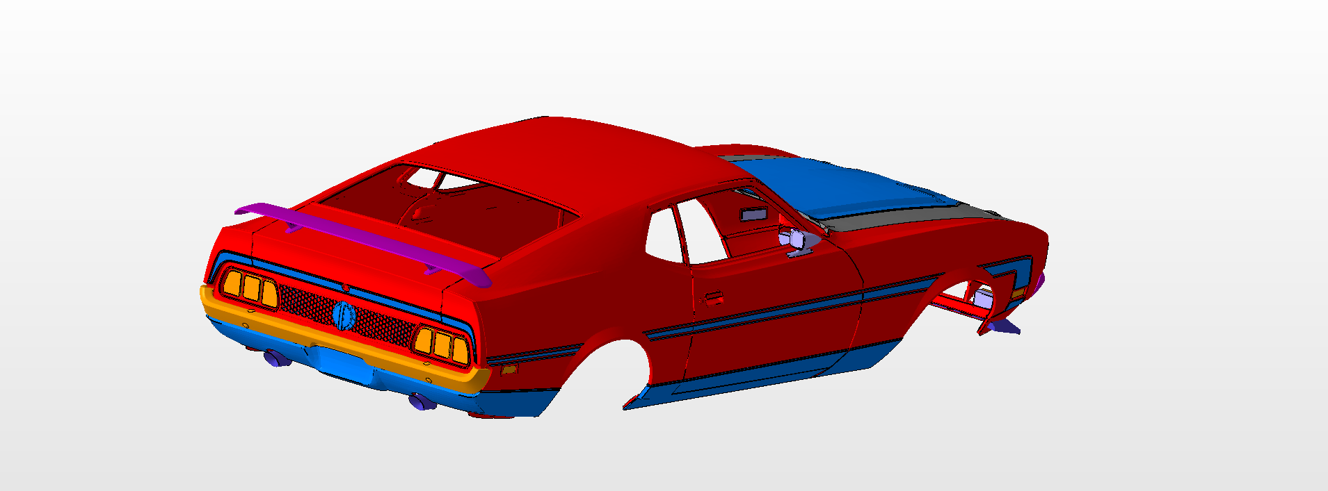 STL file ford mustang 1971 body shell for 1:10 rc car stl for 3d ...