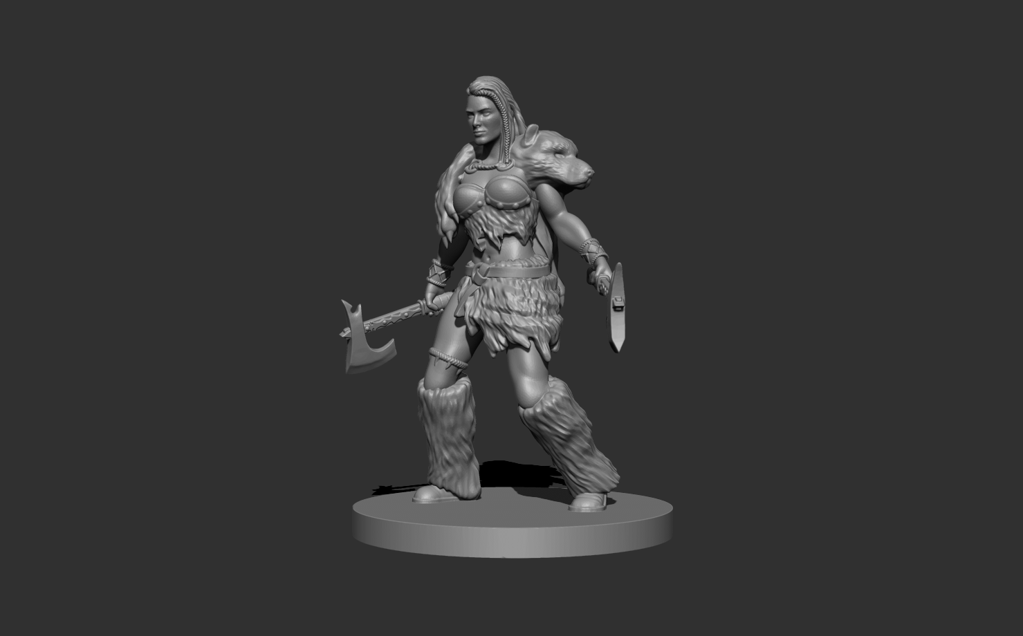 STL file Female Barbarian Miniature・3D printable model to download・Cults