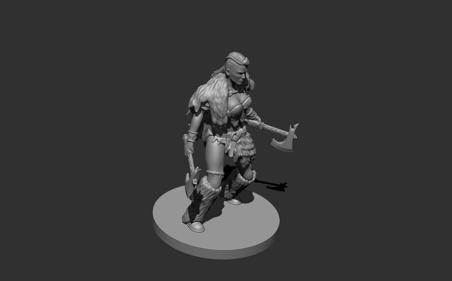 STL file Female Barbarian Miniature・3D printable model to download・Cults