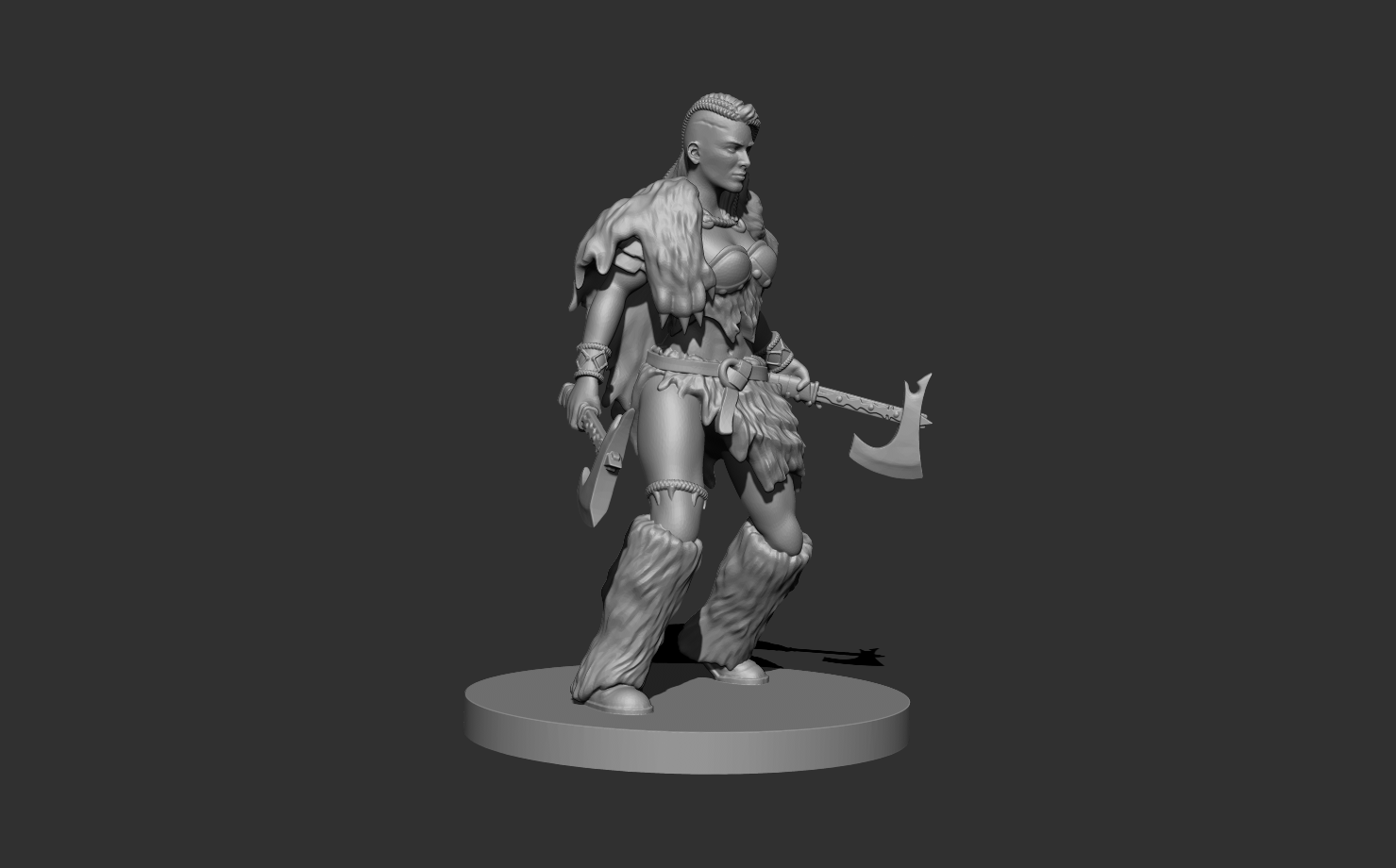 STL file Female Barbarian Miniature・3D printable model to download・Cults