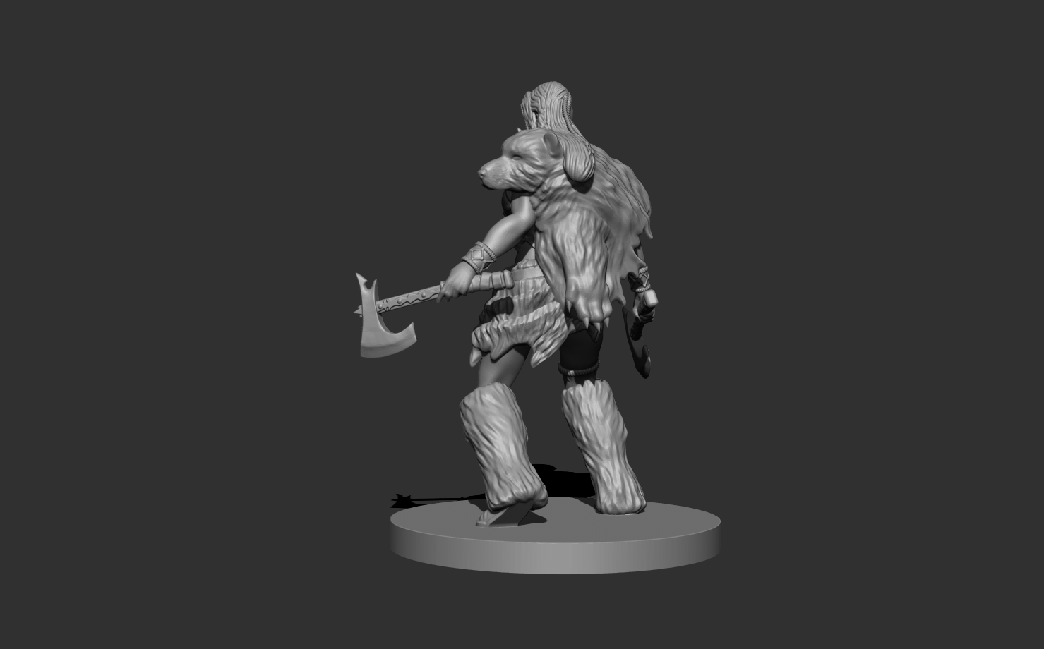 STL file Female Barbarian Miniature・3D printable model to download・Cults