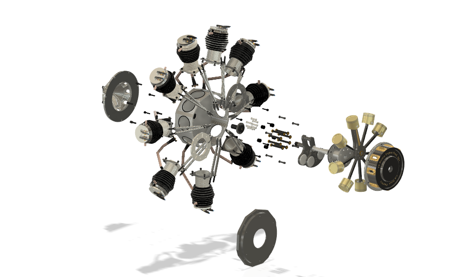 3D file V9 Radial Engine・3D printable model to download・Cults