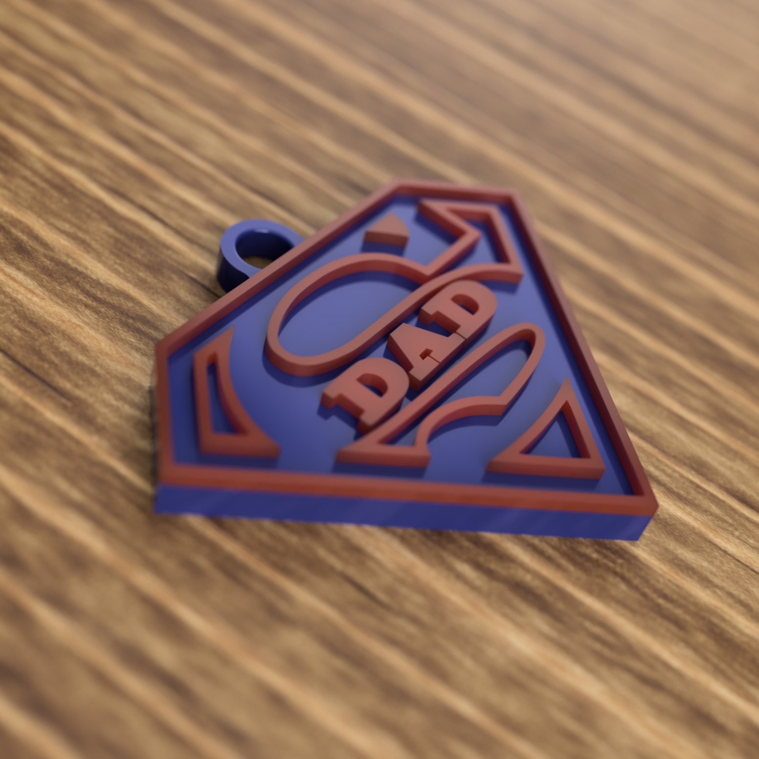 STL file SUPER DAD - KEYCHAIN・3D printing idea to download・Cults