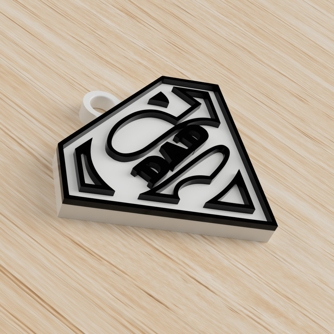 STL file SUPER DAD - KEYCHAIN・3D printing idea to download・Cults