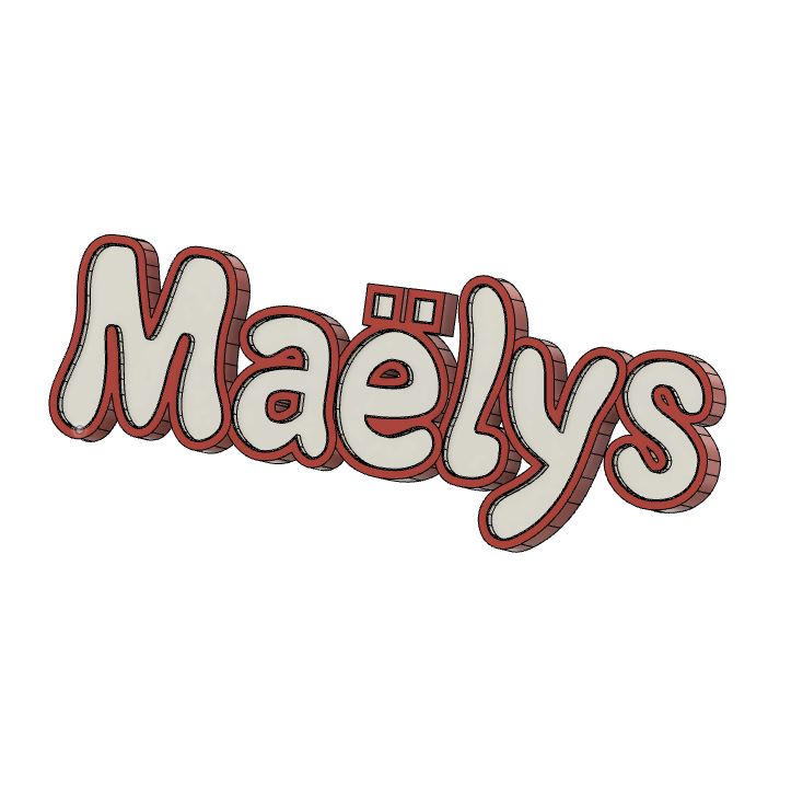 STL file LAMP LUMINOUS NAME MAELYS 🔦・3D printing design to download・Cults