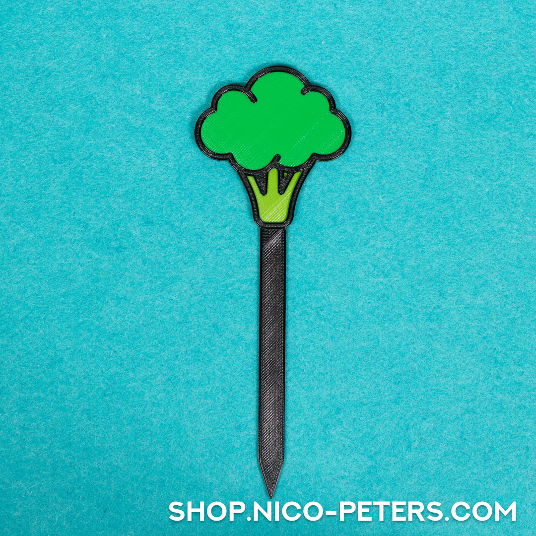 STL file Plant sign Broccoli - Garden・3D printer model to download・Cults