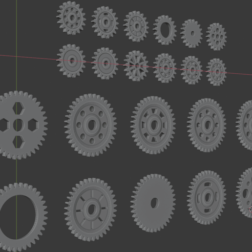 Download STL file Pack of 22 Gears • 3D print template ・ Cults