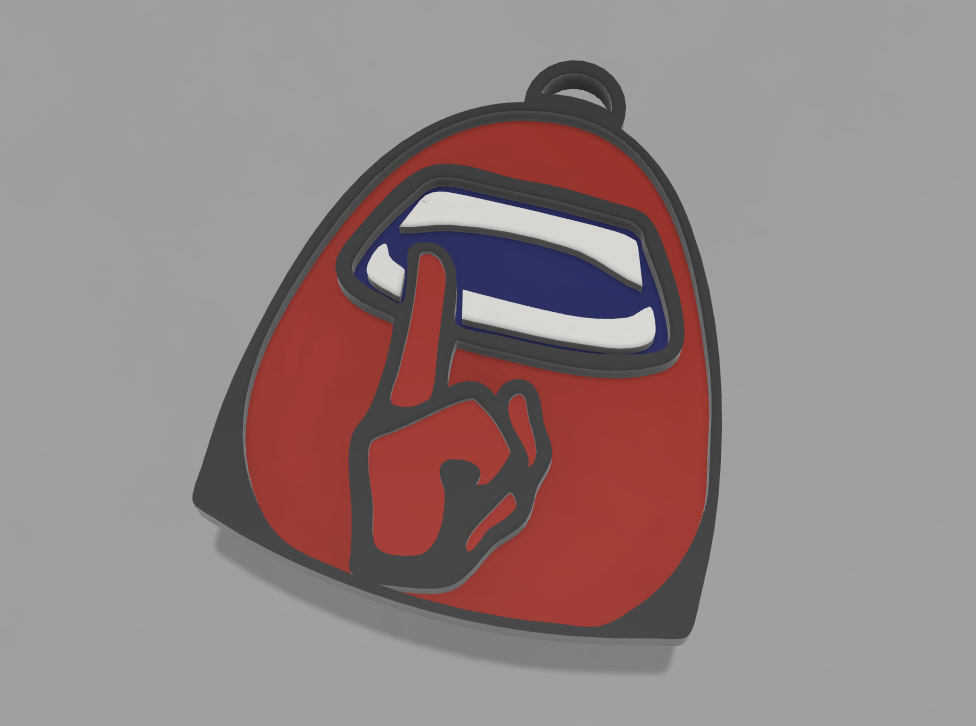 STL file Keychains Among US ``shhhh!''・3D printer model to download・Cults