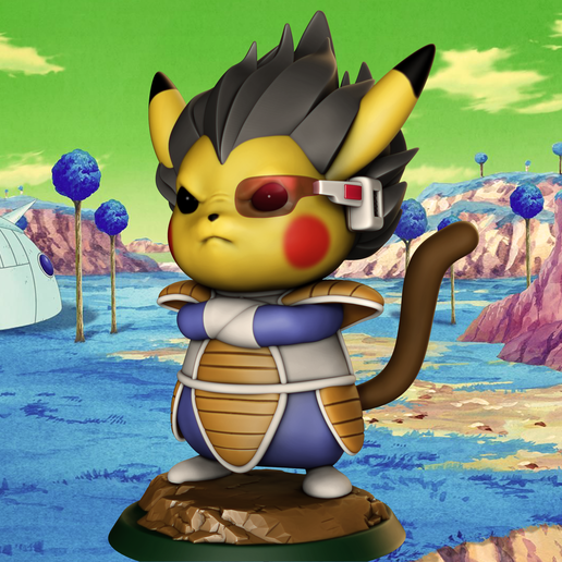 Télécharger fichier STL Pikachu cosplay Vegeta • Objet pour impression ...