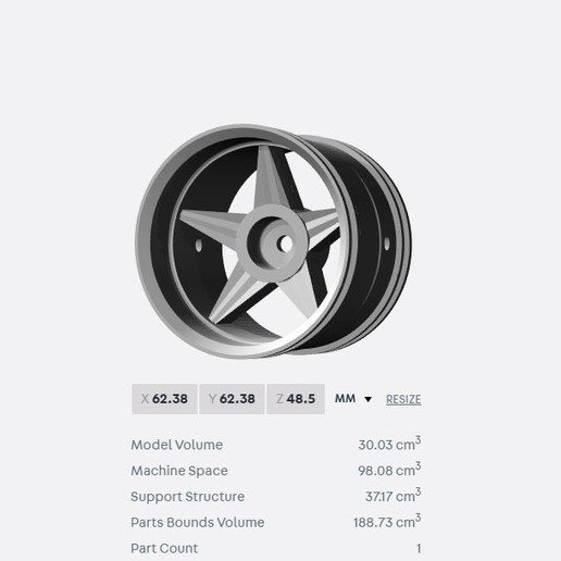 Download STL file Solid Star Wheel for RC Cars and Trucks • Template to ...
