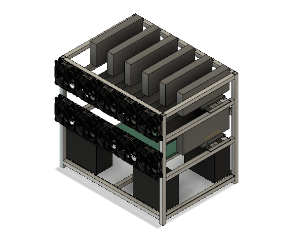 3D file 12 GPU mining rig frame 🖼️・3D printable model to download・Cults