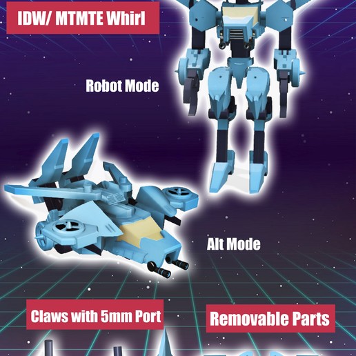 Download 3D printing models Transformers IDW/ MTMTE Whirl ・ Cults