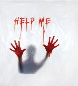 Archivo STL Window Horror Sign Help Me Bloody Hand Halloween・Modelo ...