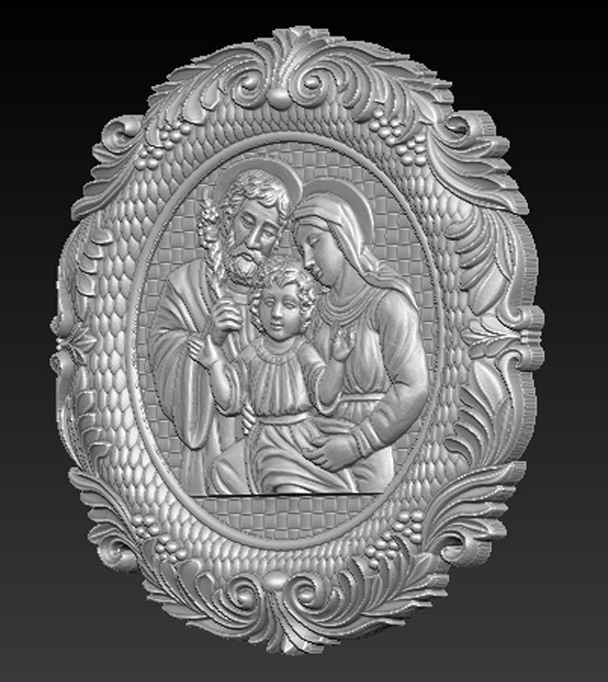 Free STL file Holy Family 3D Relief 👪・3D print design to download・Cults