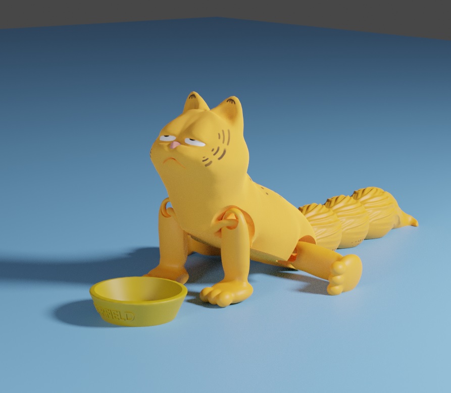 Fichier STL Garfield Articulated Flexi Print en place 🐾・Modèle ...