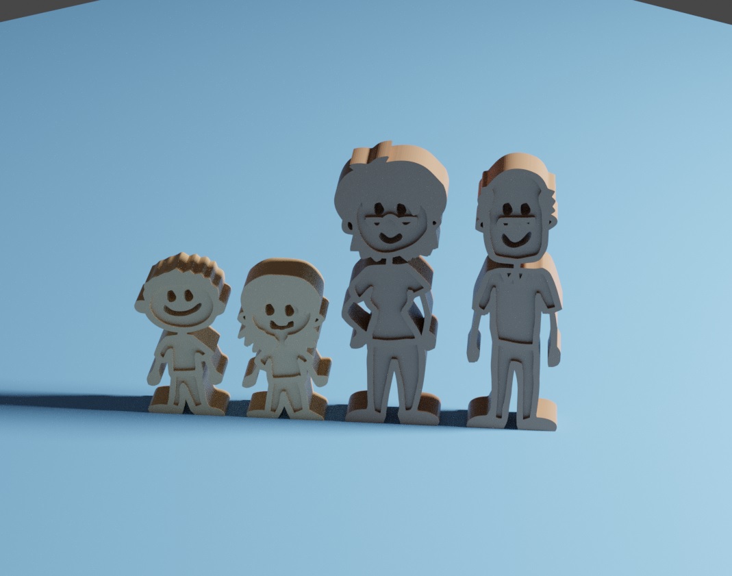 STL file Stick Family Ornament・3D print model to download・Cults