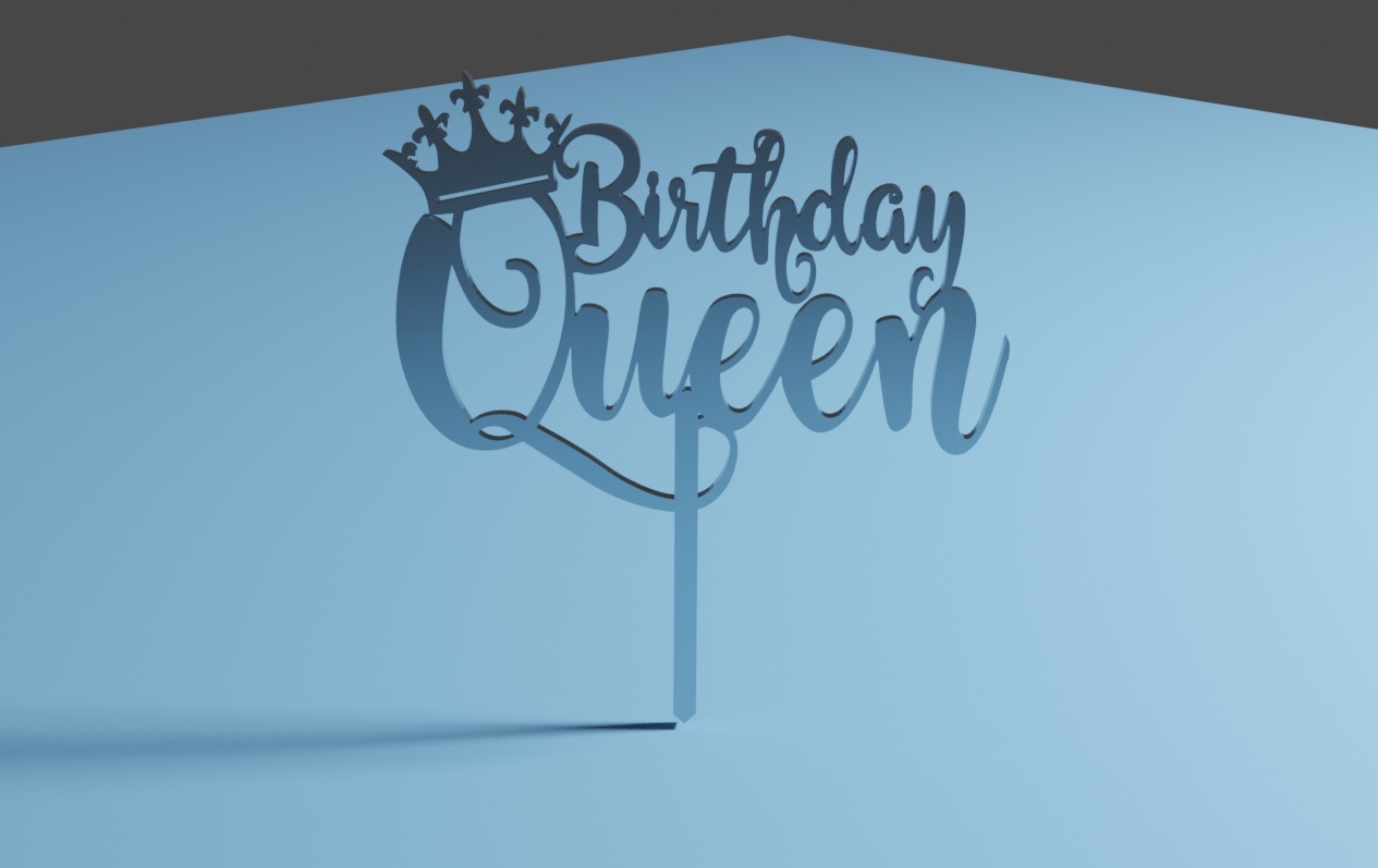 STL file Birthday Queen Cake Topper・Model to download and 3D print・Cults