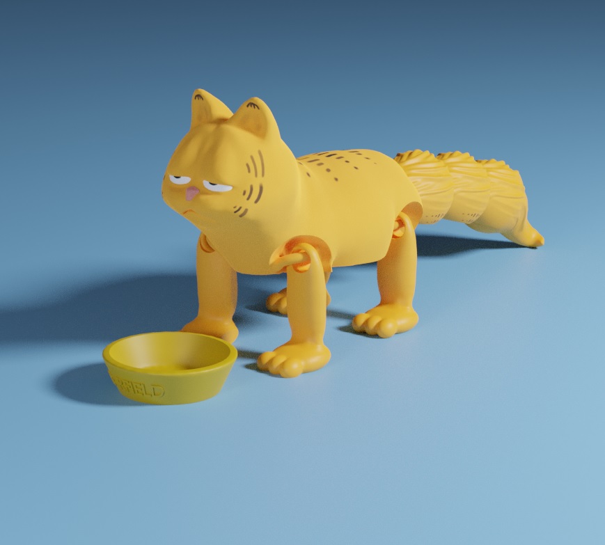 STL file Garfield Articulated Flexi Print in Place・3D printable model ...