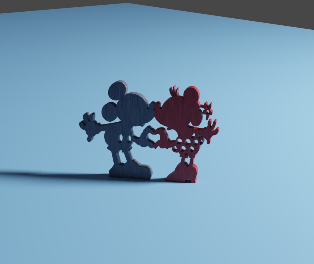 STL file Minnie and Mickey Love Ornament・Model to download and 3D print ...