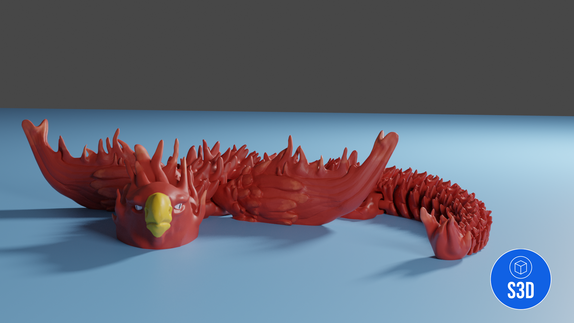 STL file Articulated Phoenix with retractable wings 🦅・3D printable ...