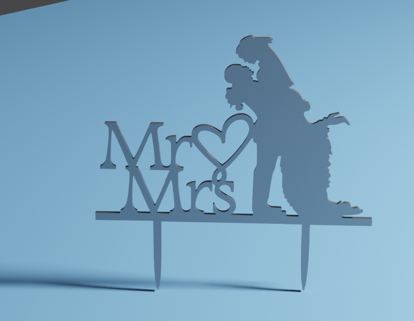 STL file Wedding Cake Topper・3D print design to download・Cults