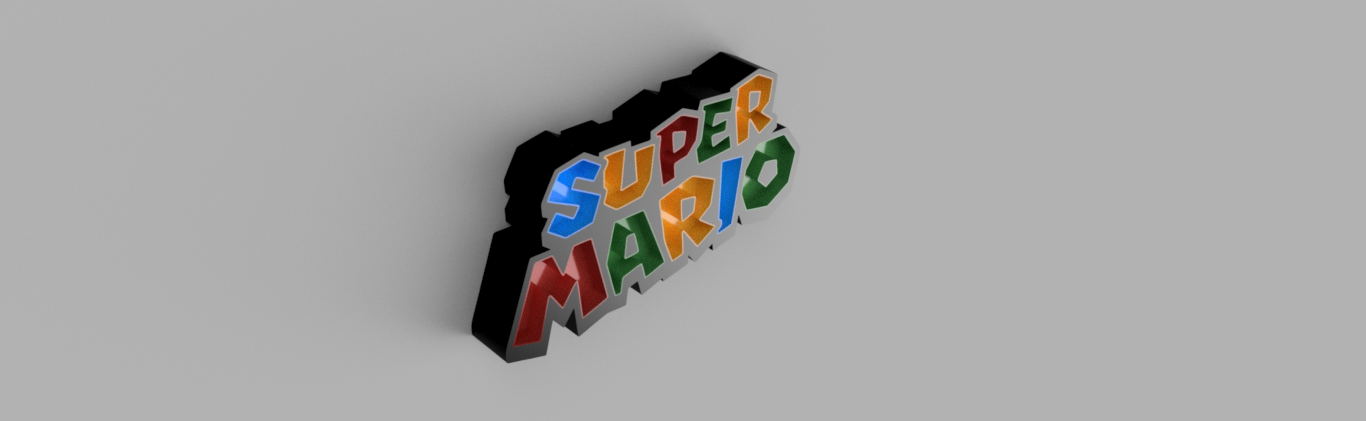 STL file mario bros illuminated sign・3D printable design to download・Cults